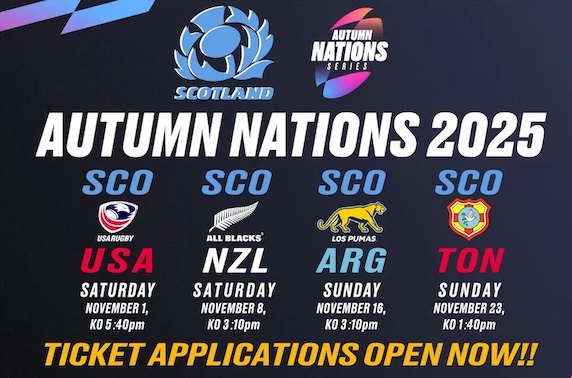 Scotland Autumn Test tickets now on sale for Linlithgow Rugby Club ...